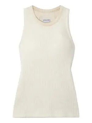 BOTTEGA VENETA Appliquéd Ribbed Cotton-Blend Jersey Tank