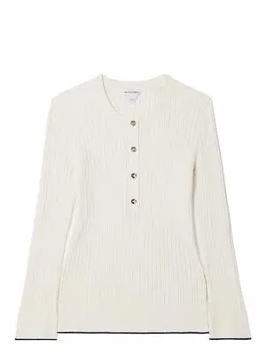 Bottega Veneta Ribbed Cotton-blend Bouclé Top - White