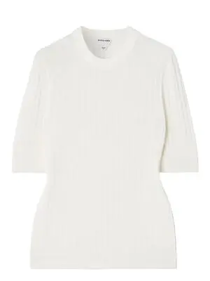 Bottega Veneta Ribbed Wool T-shirt - Neutrals