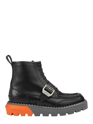 Gucci Lace Up Boot With Buckle - Black