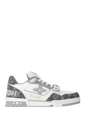 LOUIS VUITTON Trainer Velcro Strap Monogram Denim - Grey