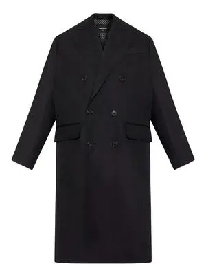 Dsquared2 Virgin Wool Double-breasted Coat - Black