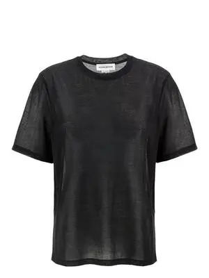 Victoria Beckham Logo-embroidered T-shirt - Black