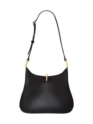 Rabanne Medium Ring Leather Shoulder Bag - Black