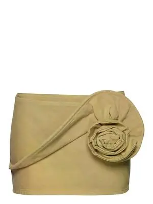 Magda Butrym Floral-appliqué Mini Skirt - Neutrals