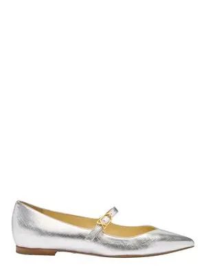 Sarah Flint SARAH FLINT Runi Mary Jane Flats Silver Textured Saffiano