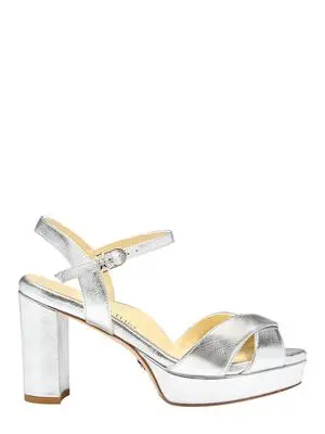 Sarah Flint Perfect Crossover Platform 80 - Silver Textured Saffiano