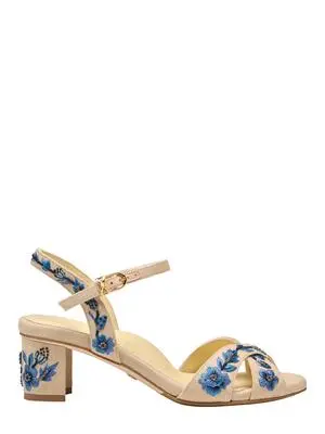 Sarah Flint Perfect Crossover Sandal 50 Navy Floral Linen