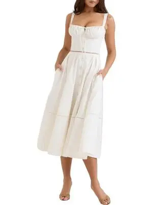 HOUSE OF CB Chiarina Stretch Cotton Midi Sundress