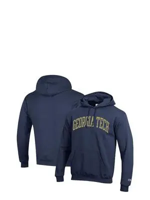 Champion Georgia Tech Yellow Jackets Basic Arch Fleece Pullover Hoodie - Navy