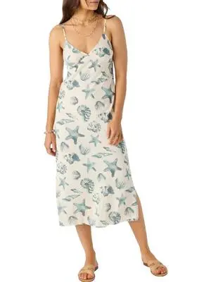 O'Neill Luana Seashell Print Midi Slipdress - Winter White