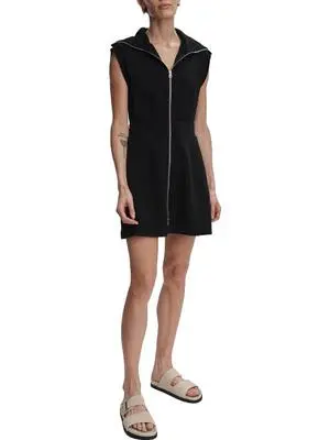 Varley Rebecca Zip Through Mini Dress Black