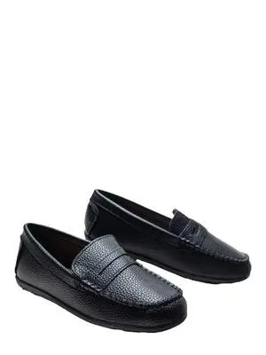 MOUSTACHE Leather Penny Loafers Black