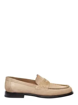 Santoni Airglow Suede Loafers - Beige