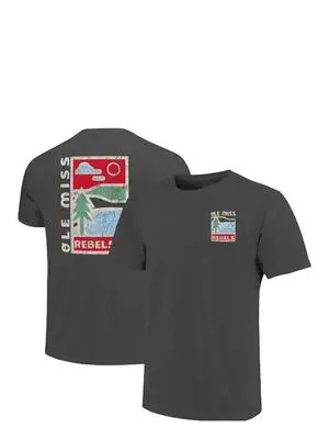 IMAGE ONE Ole Miss Rebels Comfort Colors Minimal Vista Distressed Graphics T-shirt - Graphite