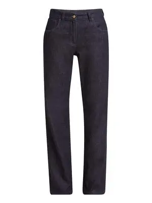 Giorgio Armani Cotton-cashmere Denim Straight-leg Trousers - Solid Lightpastel B