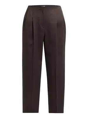 Giorgio Armani Pleated Wool Ankle Trousers - Brown