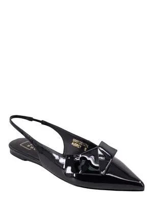 SHU SHOP Audrey Pointed Toe Slingback Flats - Black Patent