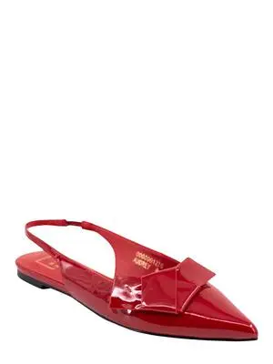 SHU SHOP Audrey Pointed Toe Slingback Flats - Red Patent