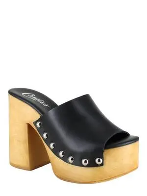 CANDIE'S Platform Sandal - Black Leather