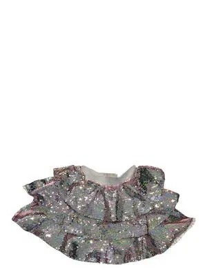 LOLA + THE BOYS Sequin Tiered Mini Skirt - Black