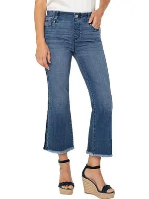 LIVERPOOL Gia Mid Rise Glider Crop Flare Leg Jeans - Tacoma