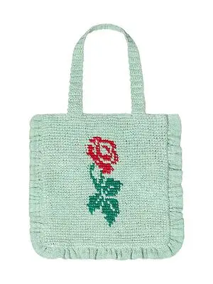 LOEFFLER RANDALL Ruffle Tote - Mint/red/green