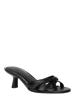Paige Flora Leather Sandals - Black