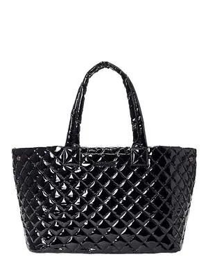 Mz Wallace Metro City Tote - Black Lacquer/matte Black