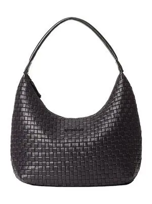 Mz Wallace Medium Woven Shoulder Bag - Black/matte Black