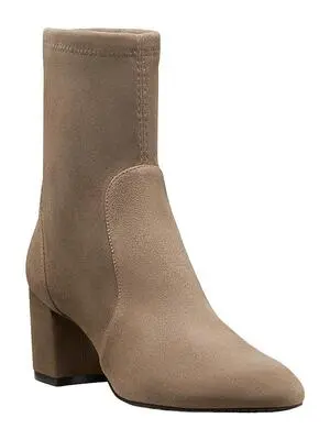STUART WEITZMAN Yuliana Block Heel Booties Stone