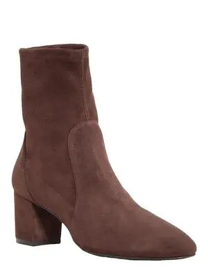 STUART WEITZMAN Yuliana Block Heel Booties Walnut