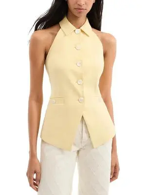 Veronica Beard Orlinda Button Vest - Chamomile
