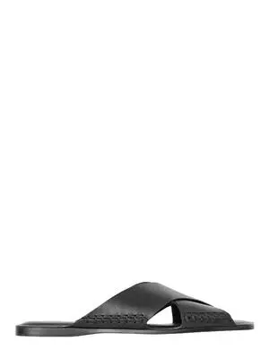 Cos Crossover Leather Sandals - Black
