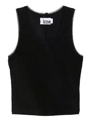 Izzue Embroidered Tank Top - Black