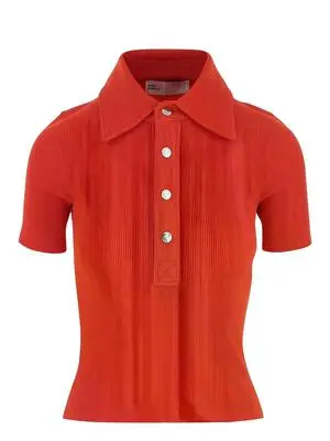 Tory Burch Knitted Polo Top - Red