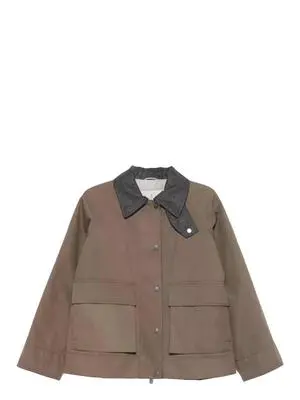 Brunello Cucinelli Contrasting-collar Jacket - Brown