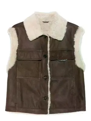 BRUNELLO CUCINELLI Shearling-Collar Gilet