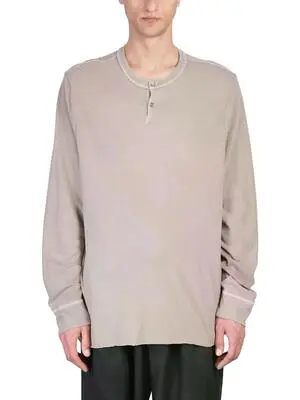JAMES PERSE Cotton Henley T-shirt - Neutrals