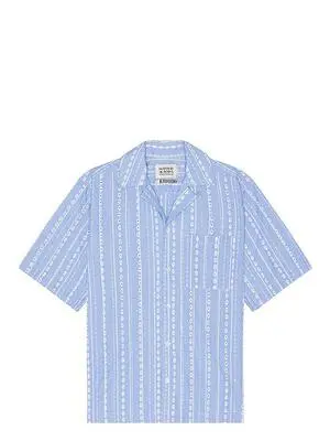 Scotch & Soda Striped Short Sleeve Shirt In . Also - Blue