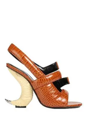 Givenchy Calfskin Sandals With Sculpted Heel - Brown