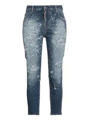 Dsquared2 Jeans In Cotton, Elastane, And Calfskin - Blue