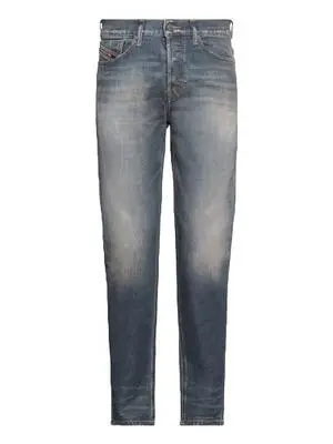 DIESEL Jeans In Cotton, Elastane, And Cow Leather - Blue