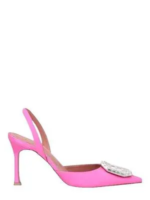 Amina Muaddi Textile Fiber Pumps - Pink