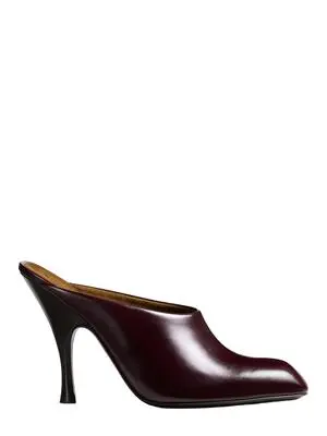 Khaite Colt Mule In Glazed Leather Bordeaux