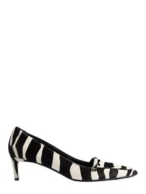 Khaite Celia Zebra Print Haircalf Pumps - Black / White