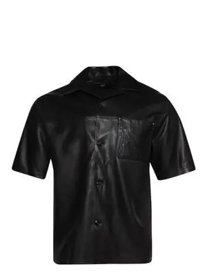 Amiri Ma Leather Camp Shirt - Black