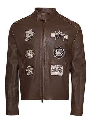 Amiri Patch Racer Jacket - Walnut Brown