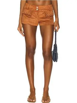 FAIT PAR FOUTCH Bobbi Trouser Short - Chocolate Suede