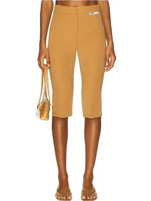 Gcds Cupro Tailoring Capri Trousers - Tobacco